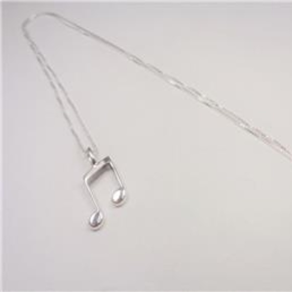 Jewelry | Sterling Silver Beamed Eighth Notes Music Necklace | Poshmark